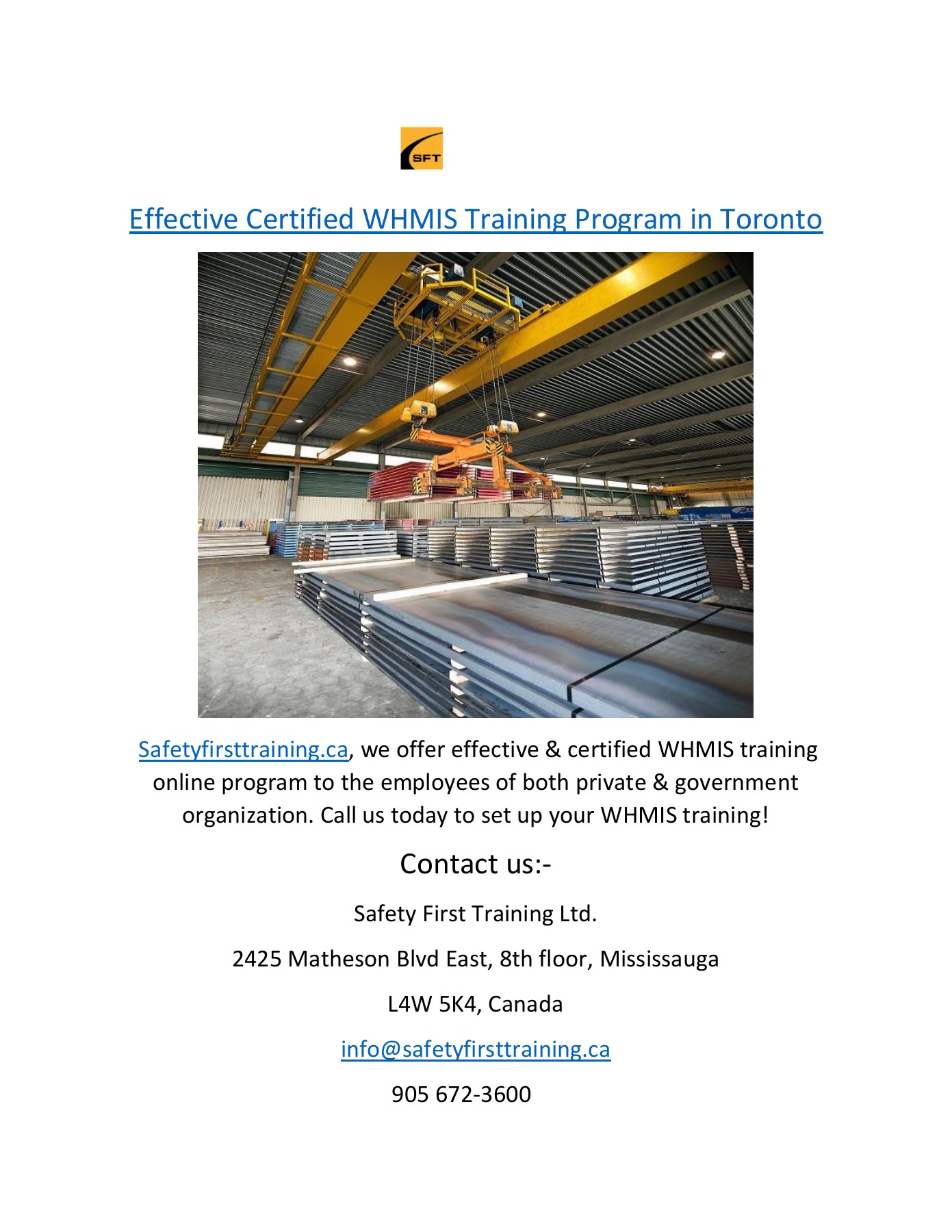 Effective Certified WHMIS Training Program in Toronto - Sameer mehta ...