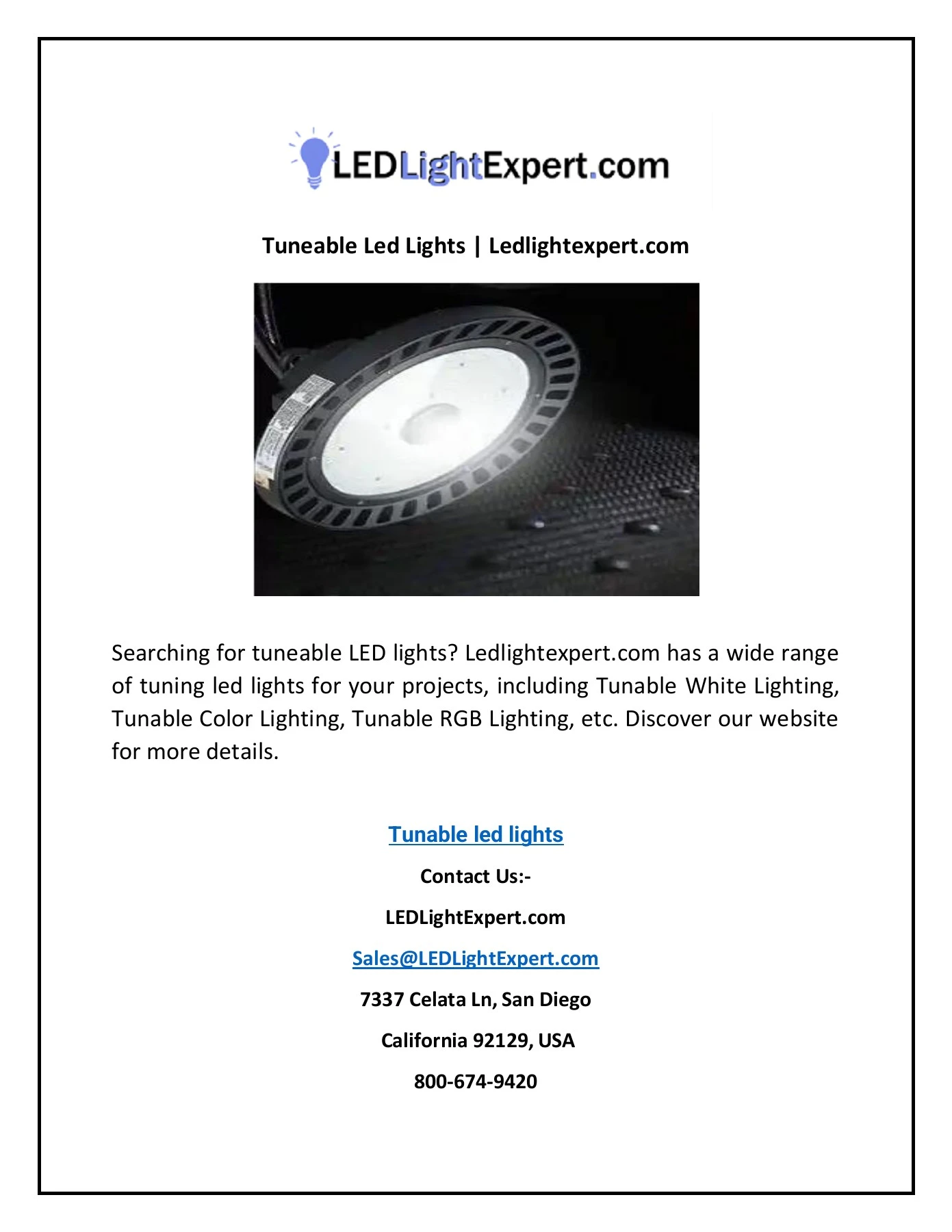 Tuneable Led Lights | Ledlightexpert.com - Sameer mehta - Page 1 - 1 ...