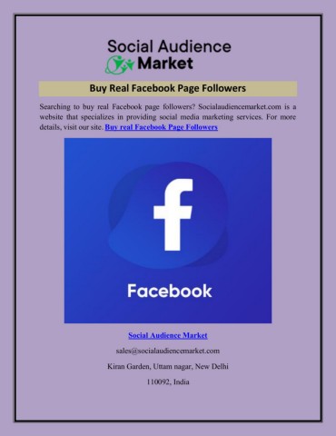 Buy Real Facebook Page Followers Socialaudiencemarket