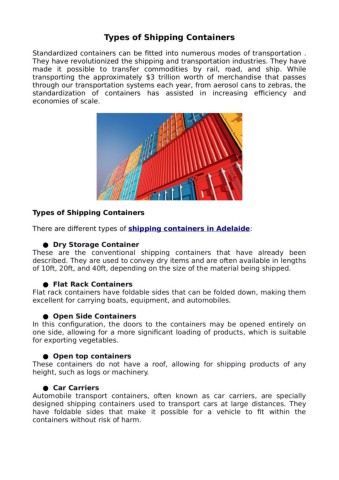 Types of Shipping Containers - Shipping Containers - Page 1 - 2 | Flip ...