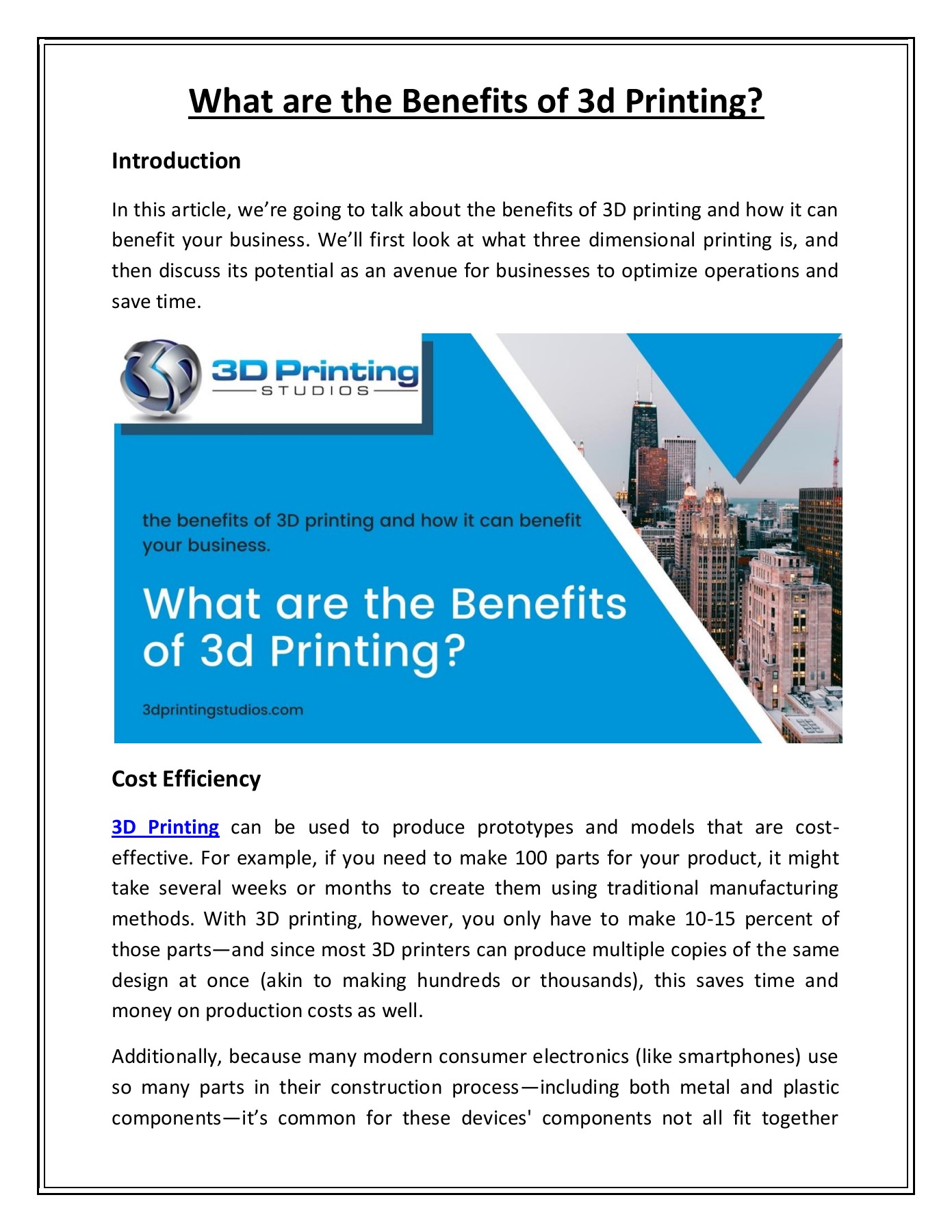 What are the Benefits of 3d Printing? - 3dprintingstudios.wl - Page 1 ...