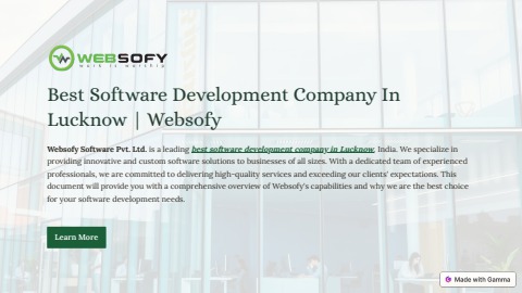 Websofy - Best Software Development Company in Lucknow