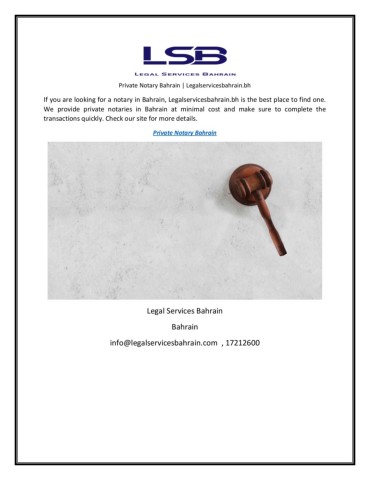 Private Notary Bahrain Legalservicesbahrain.bh - legalservicesbahrain ...