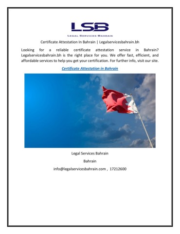 Certificate Attestation In Bahrain Legalservicesbahrain.bh