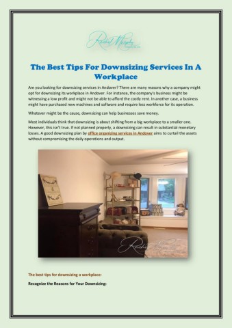 The Best Tips For Downsizing Services In Andover