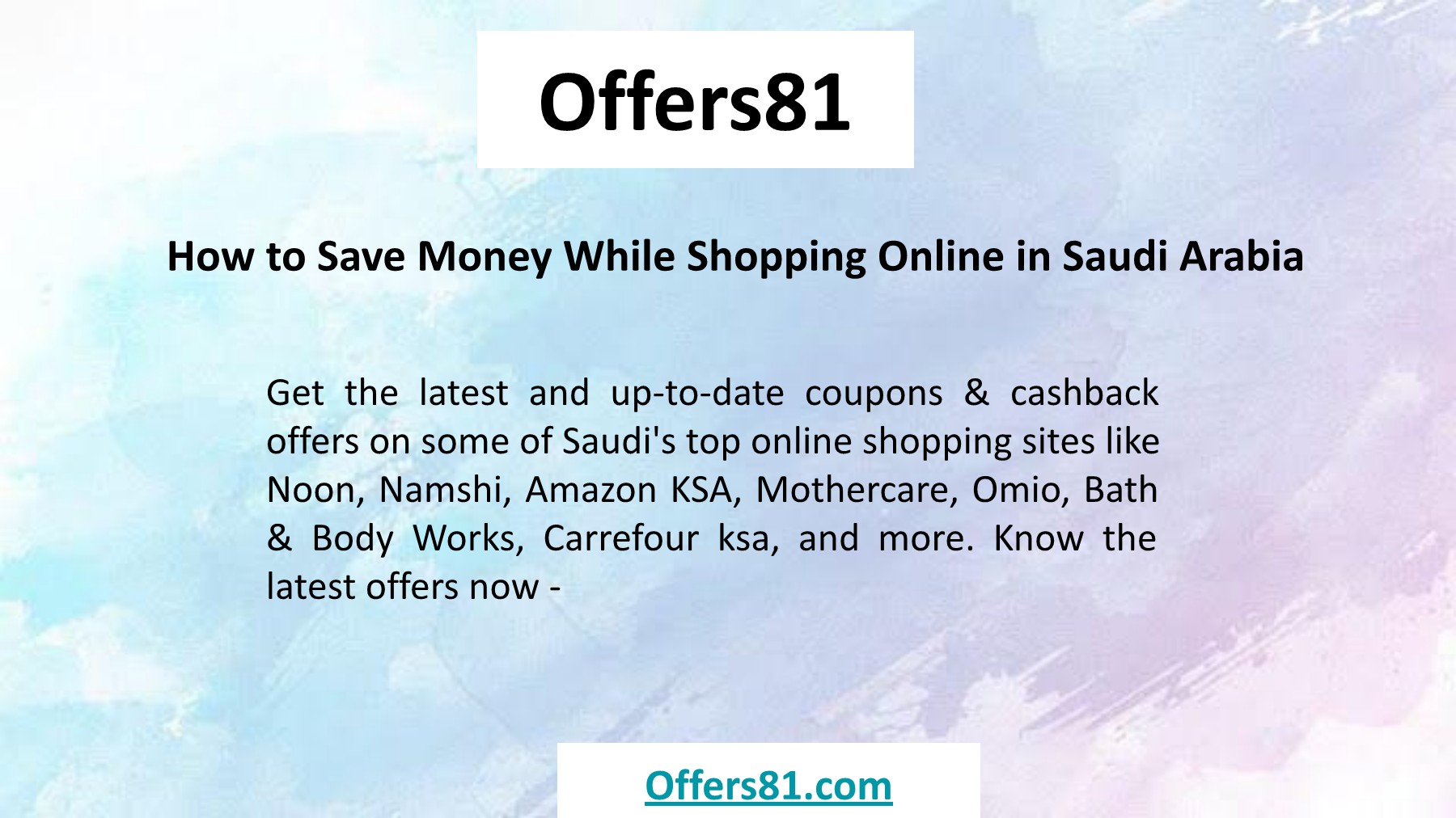 Offers81 - Save Money While Shopping Online in Saudi Arabia - Savingmea ...