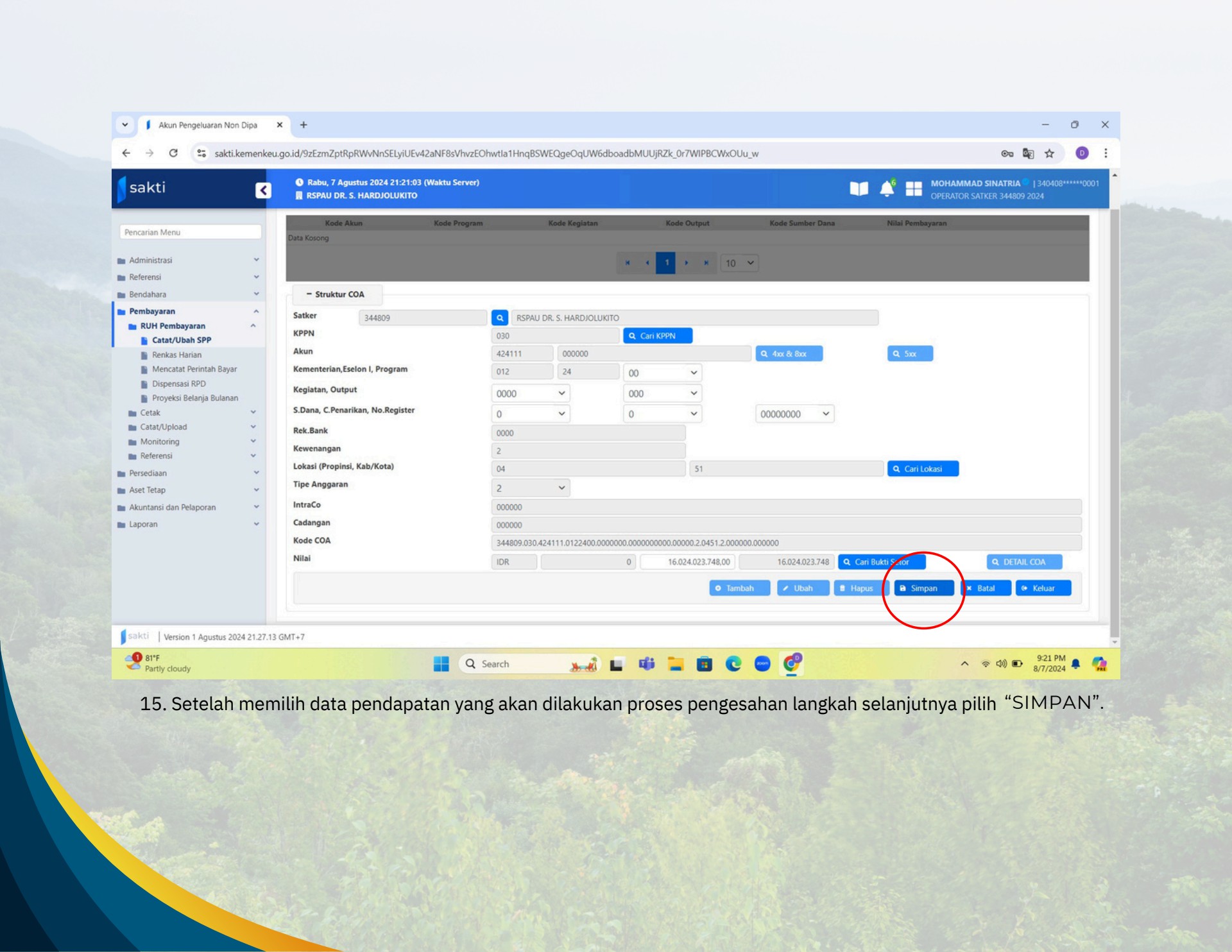 Panduan Pengesahan Pendapatan SP3B BLU - sisteminformasi blu rspau - Page 11 | Flip PDF Online ...