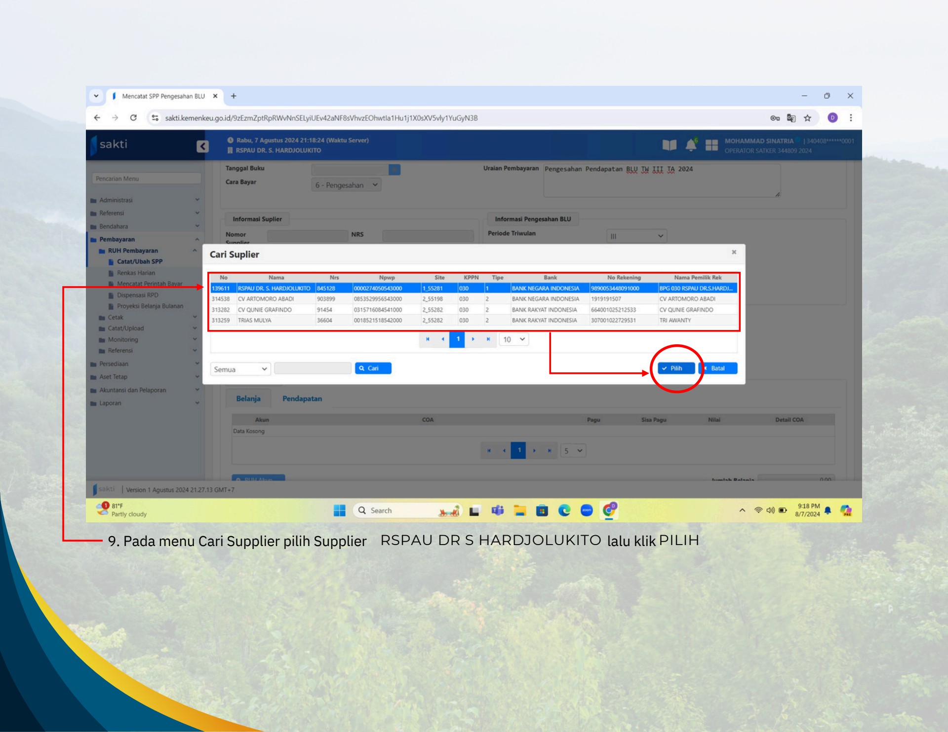 Panduan Pengesahan Pendapatan SP3B BLU - sisteminformasi blu rspau - Page 6 | Flip PDF Online ...