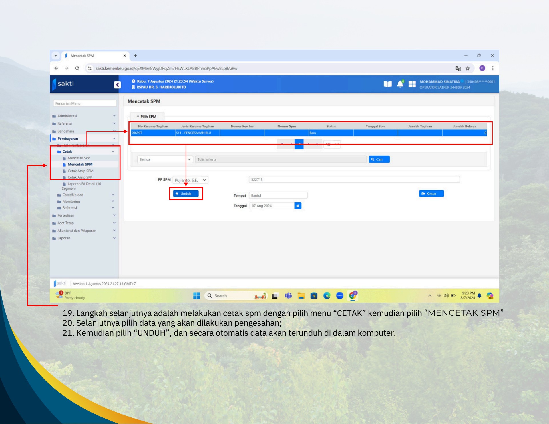 Panduan Pengesahan Pendapatan SP3B BLU - sisteminformasi blu rspau - Page 15 | Flip PDF Online ...