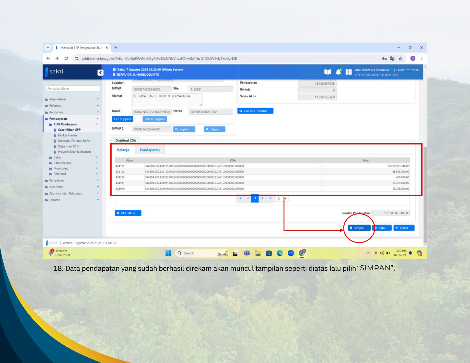 Panduan Pengesahan Pendapatan SP3B BLU - sisteminformasi blu rspau - Page 14 | Flip PDF Online ...