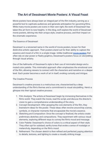 The Art of Dessineart Movie Posters_ A Visual Feast - Divya Sehgal ...