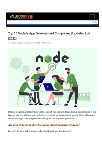 Top 10 NodeJs App Development Companies