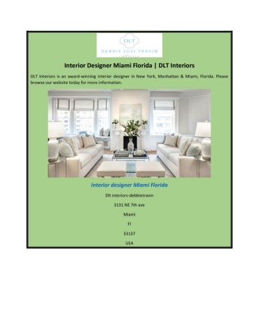 Interior Designer Miami Florida | DLT Interiors