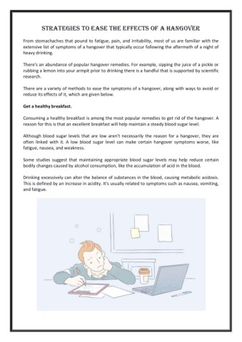 Strategies To Ease The Effects Of A Hangover