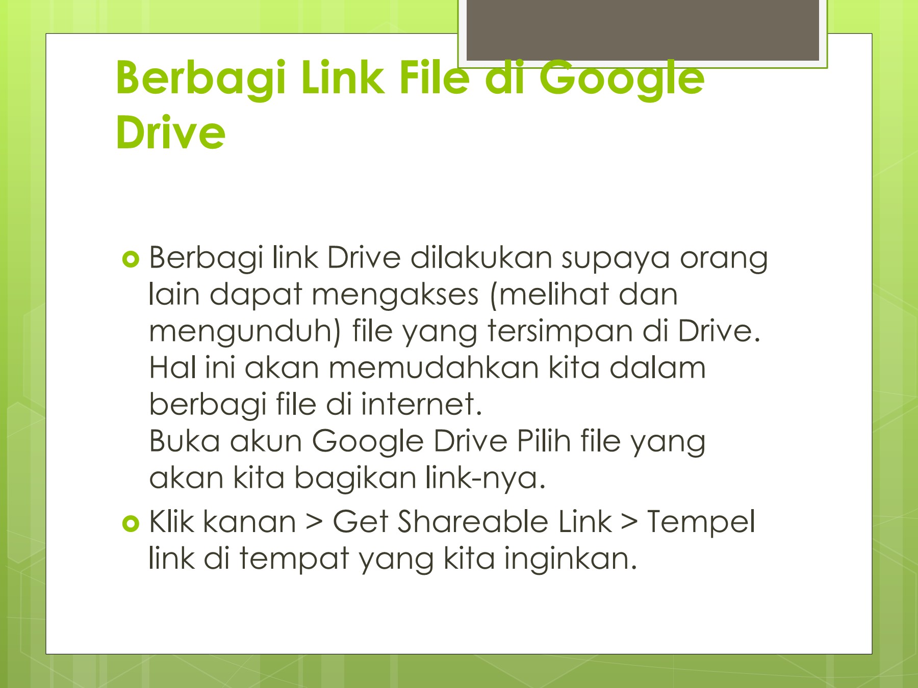 MODUL Google Drive - Ida Ayu Made Partini - Halaman 19 | PDF Online | PubHTML5
