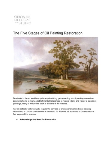 The Five Stages of Oil Painting Restoration - Daniel Martin - Page 1 ...