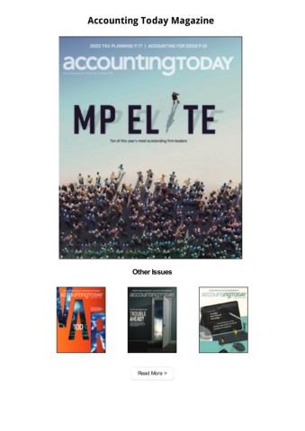 Accounting Today Magazine - MagazineID.com