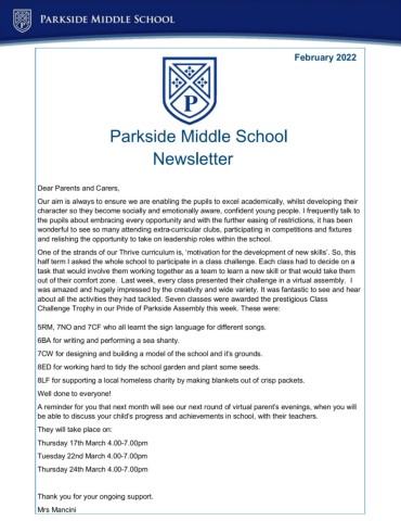 Newsletter February 2022
