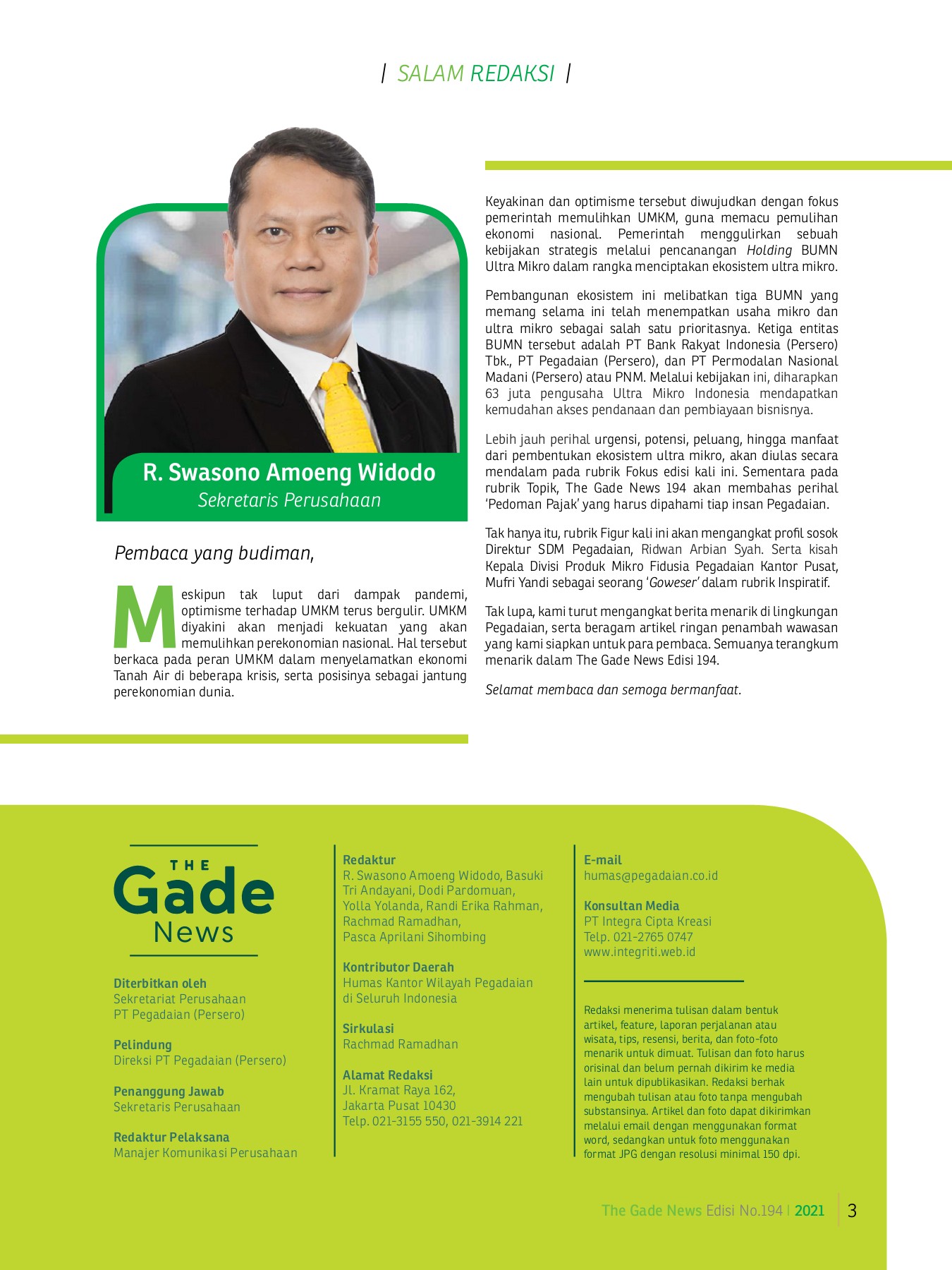 THE GADE EDISI 194 - PT Integra Cipta Kreasi - Halaman 3 | PDF Online | PubHTML5