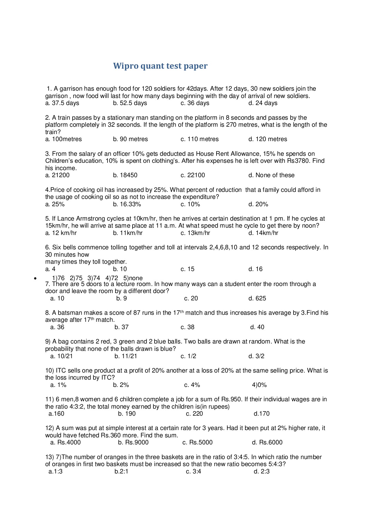 WIPRO_QUANT_TEST - Anil Sharma - Page 1 - 2 | Flip PDF Online | PubHTML5
