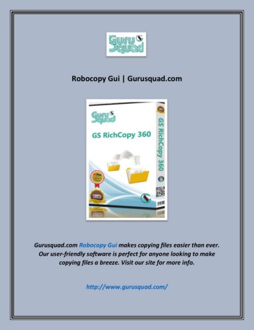 Robocopy Gui | Gurusquad.com