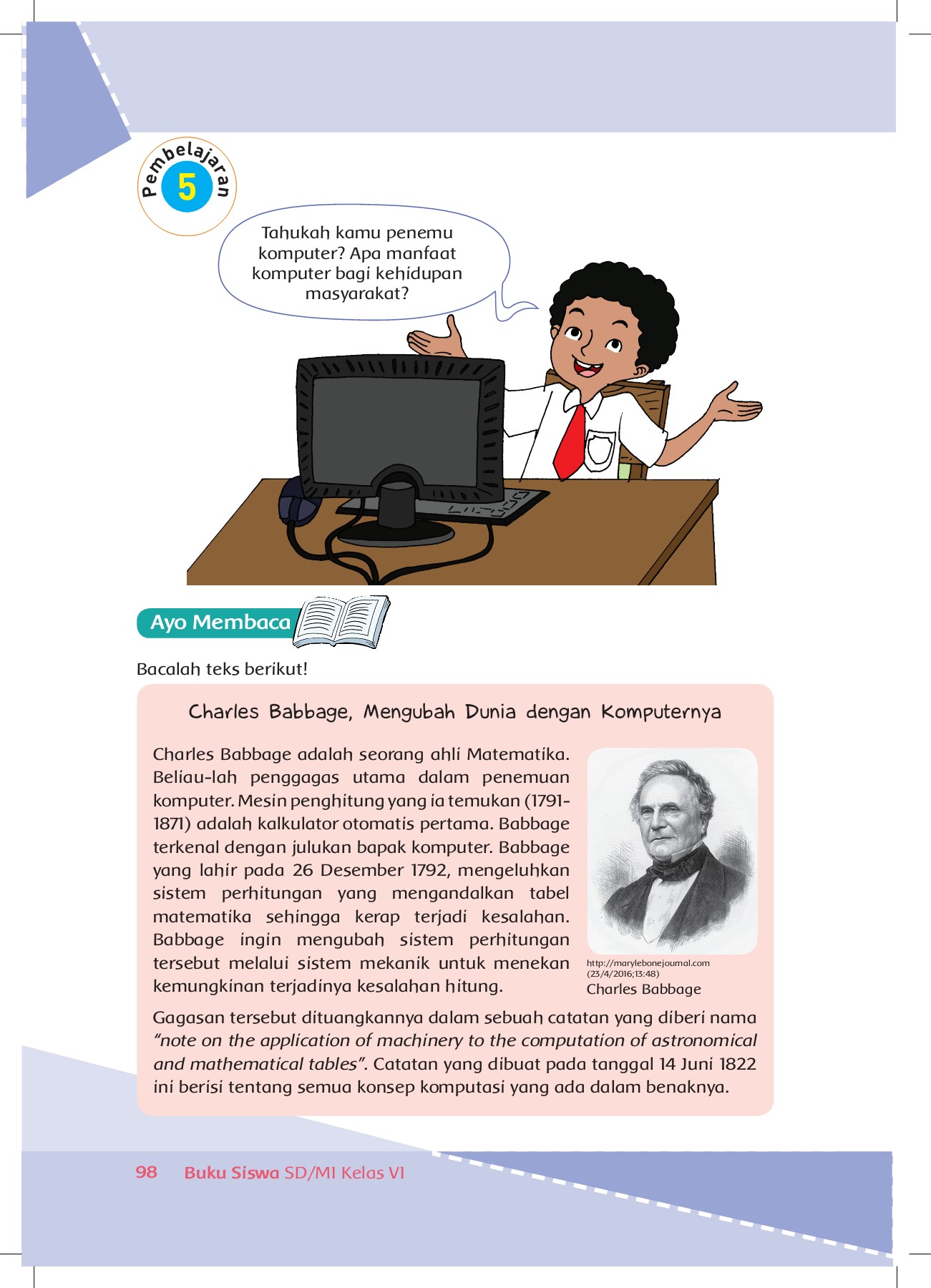 Buku Siswa Kelas 6 Tema 3 Revisi 2018_Tokoh dan Penemuan - SD Negeri Tanjunganom - Halaman 104 ...