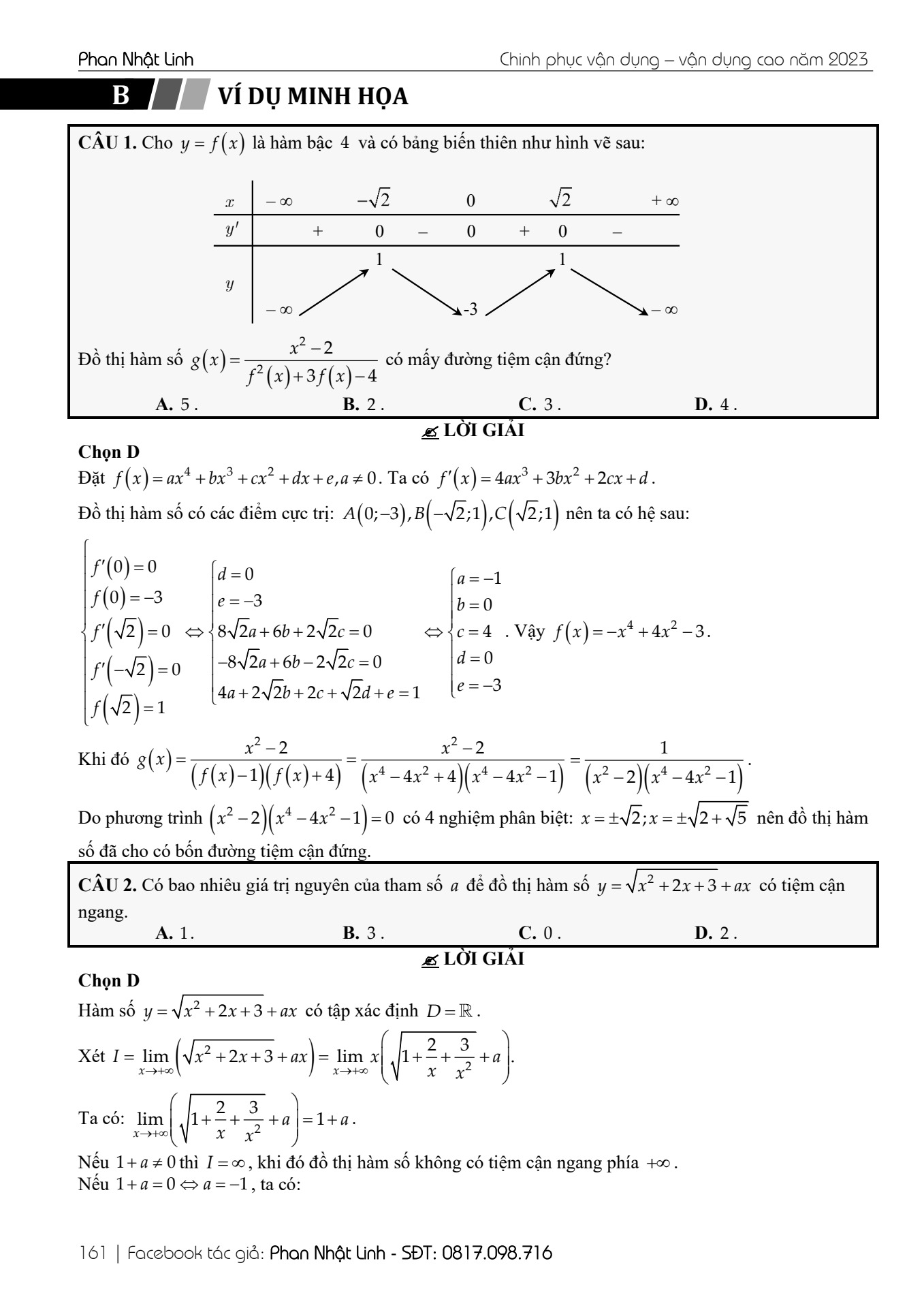sach chinh-phuc-vdc-giai-tich-luyen-thi-thpt-nam-2023-phan-nhat-linh - THPT CHU VĂN AN - TV ĐIỆN ...