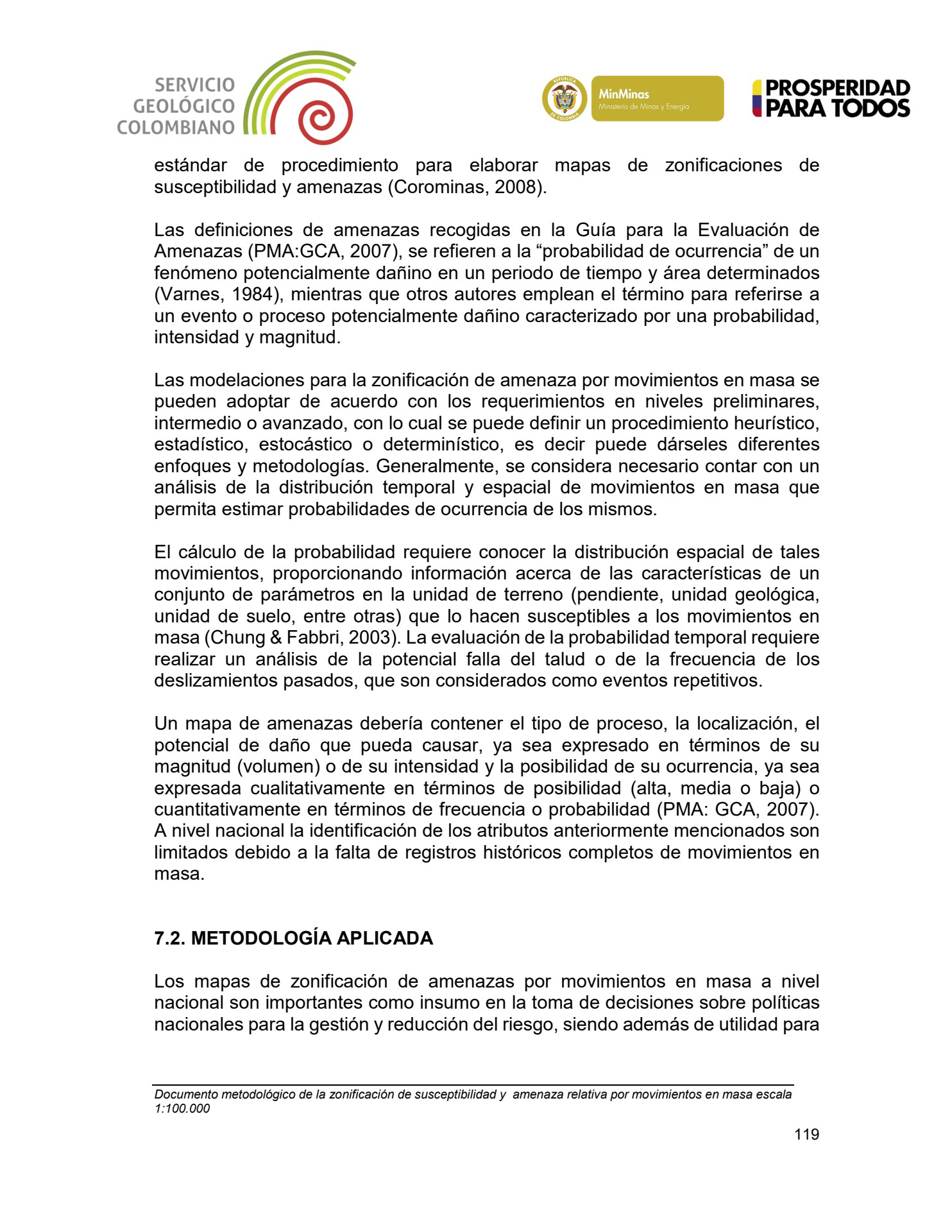 Metodología: Zónificación de Susceptibilidad y Amenaza por Movimientos en Masa - intranet sdgrd ...