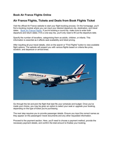 Book Air France Flights Online
