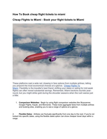 How To Book cheap flight tickets to miami
