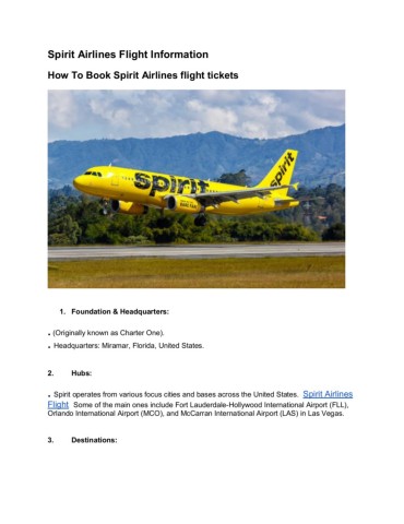 How To Spirit Airlines Flight Information