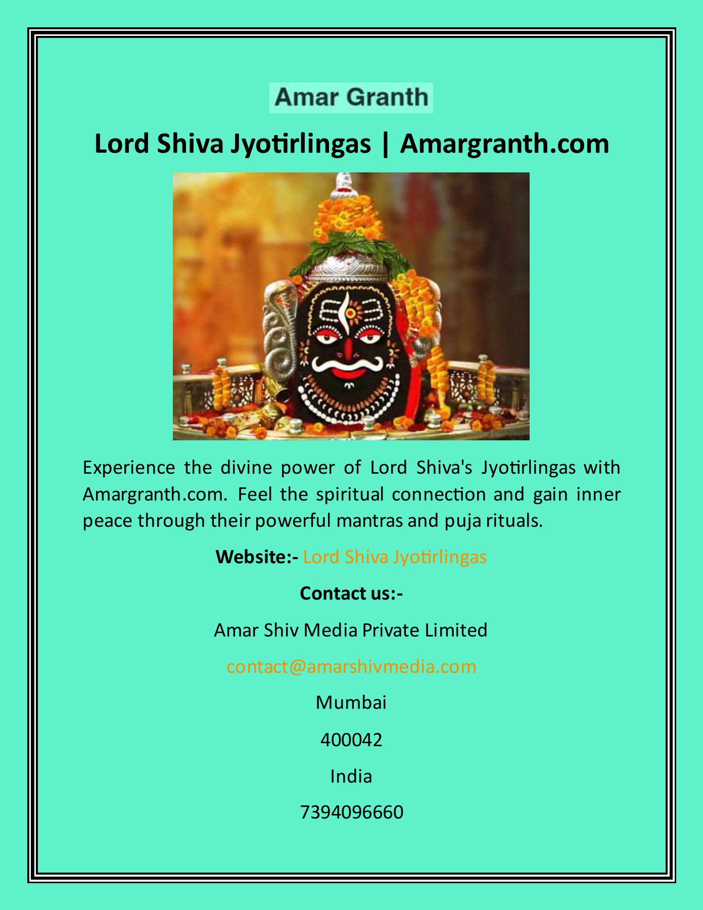 Lord Shiva Jyotirlingas Amargranth - Amar Granth - Page 1 - 1 | Flip ...