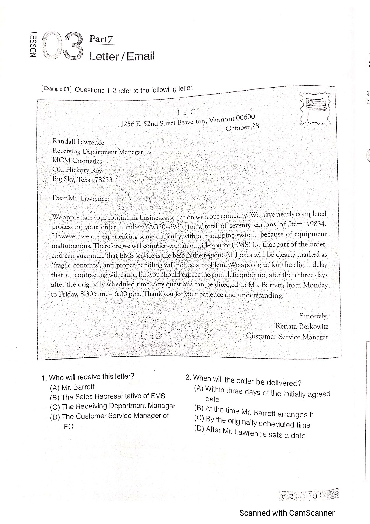 Part 7 Toeic - Letter and email - Thuy Ta - Page 2 | Flip PDF Online ...