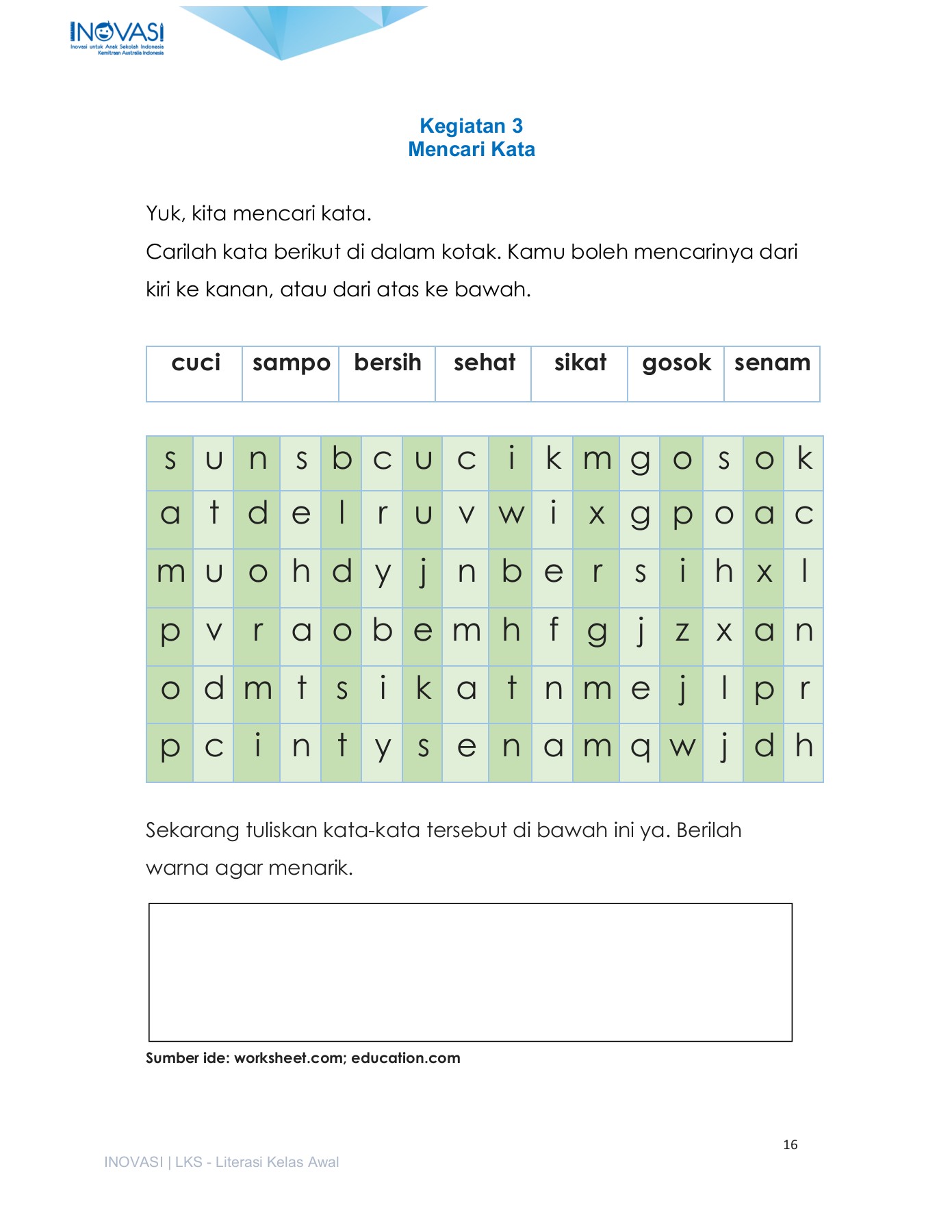 INOVASI - LKS - Kelas 1 SD MI - Literasi Kelas Awal - Apr 2020 - JIHAN ...