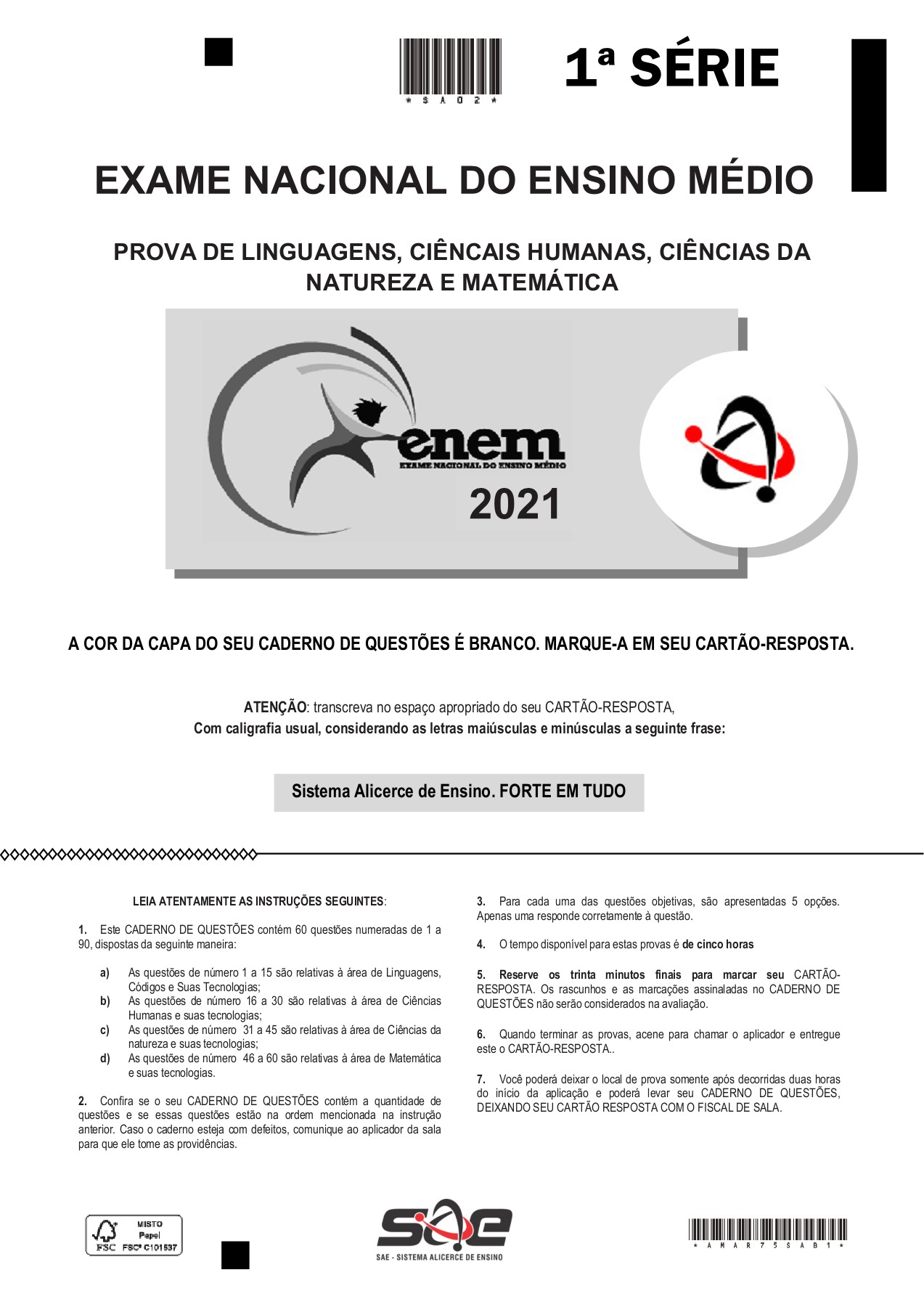 Simulado - 1 Ano - SAE Educacional - Página 1 - 19 | PDF Online | PubHTML5