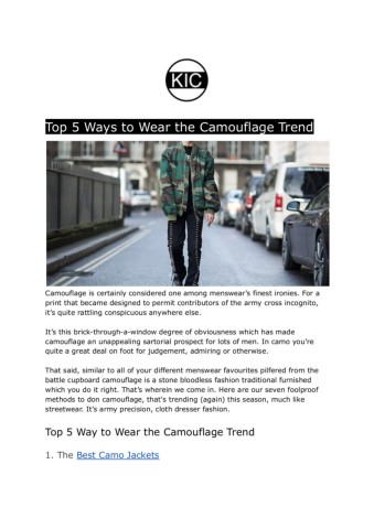 Top 5 Way to Wear the Camouflage Trend