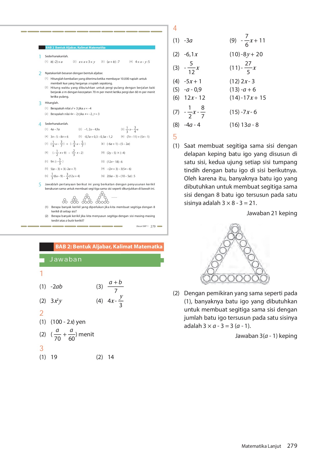 MATEMATIKA-BG-KLS VII - Dina Widiastuti - Halaman 287 | PDF Online | PubHTML5