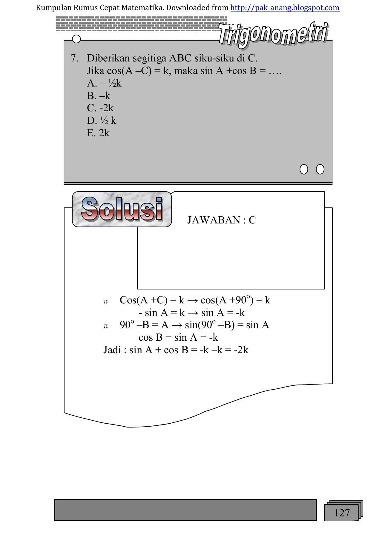 Kumpulan Rumus Matematika - Ma'in Mustafid - Muka Surat 128 | Membalik ...