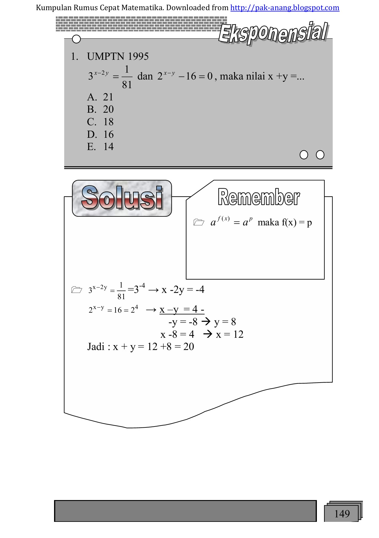 Kumpulan Rumus Matematika - Ma'in Mustafid - Muka Surat 150 | Membalik PDF Dalam talian | PubHTML5