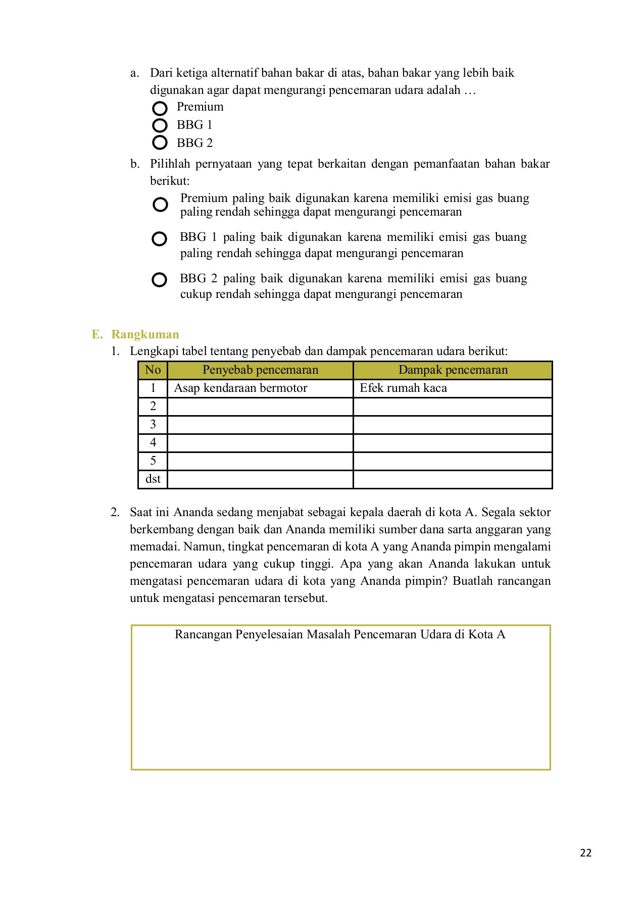 Materi Bahan Ajar Kelas VII. Pencemaran Lingkungan - Yuyun Dwi Nurana Suyatni - Kaca 25 | PDF ...