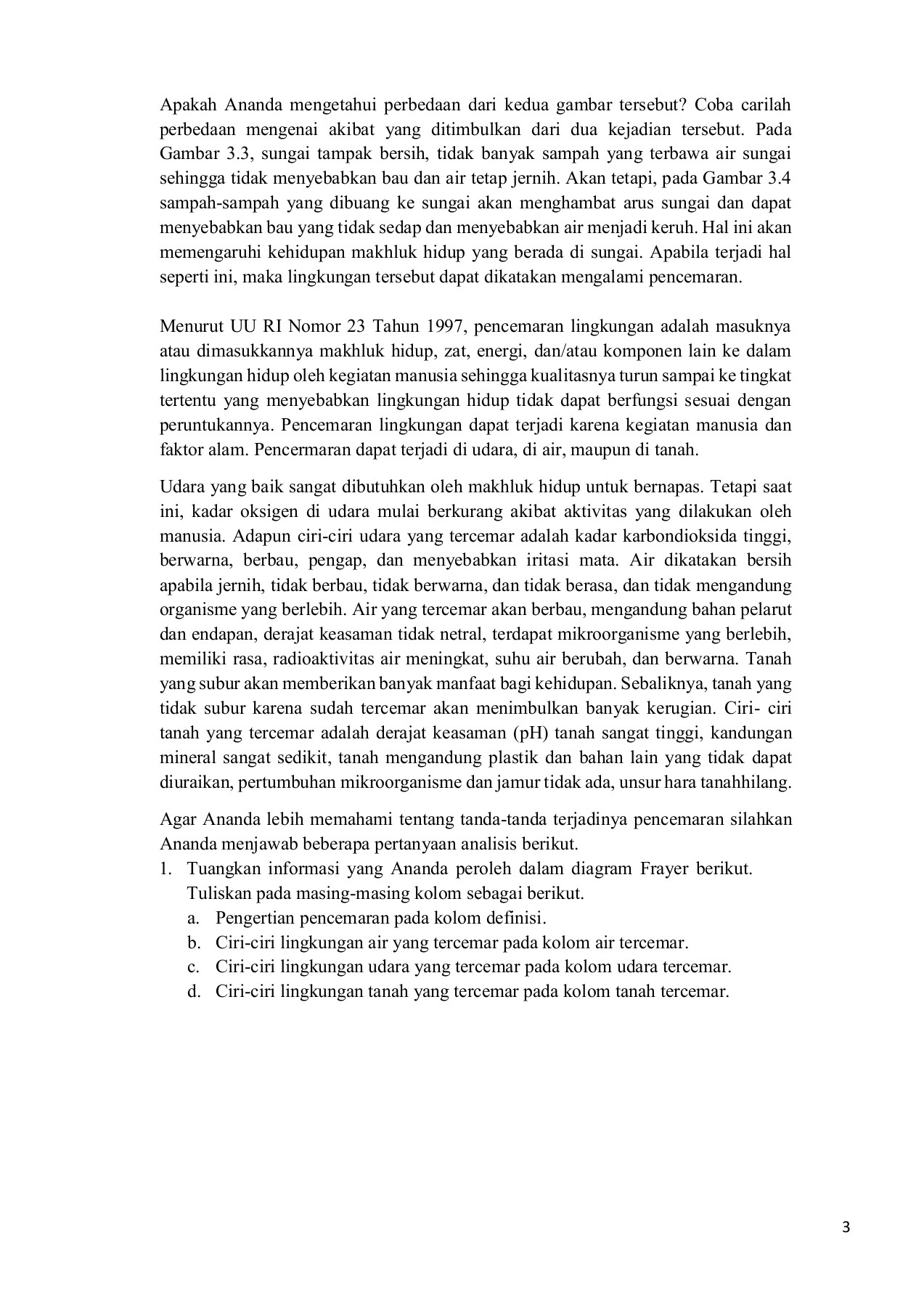 Materi Bahan Ajar Kelas 7. Pencemaran Lingkungan - Yuyun Dwi Nurana Suyatni - Kaca 6 | PDF ...