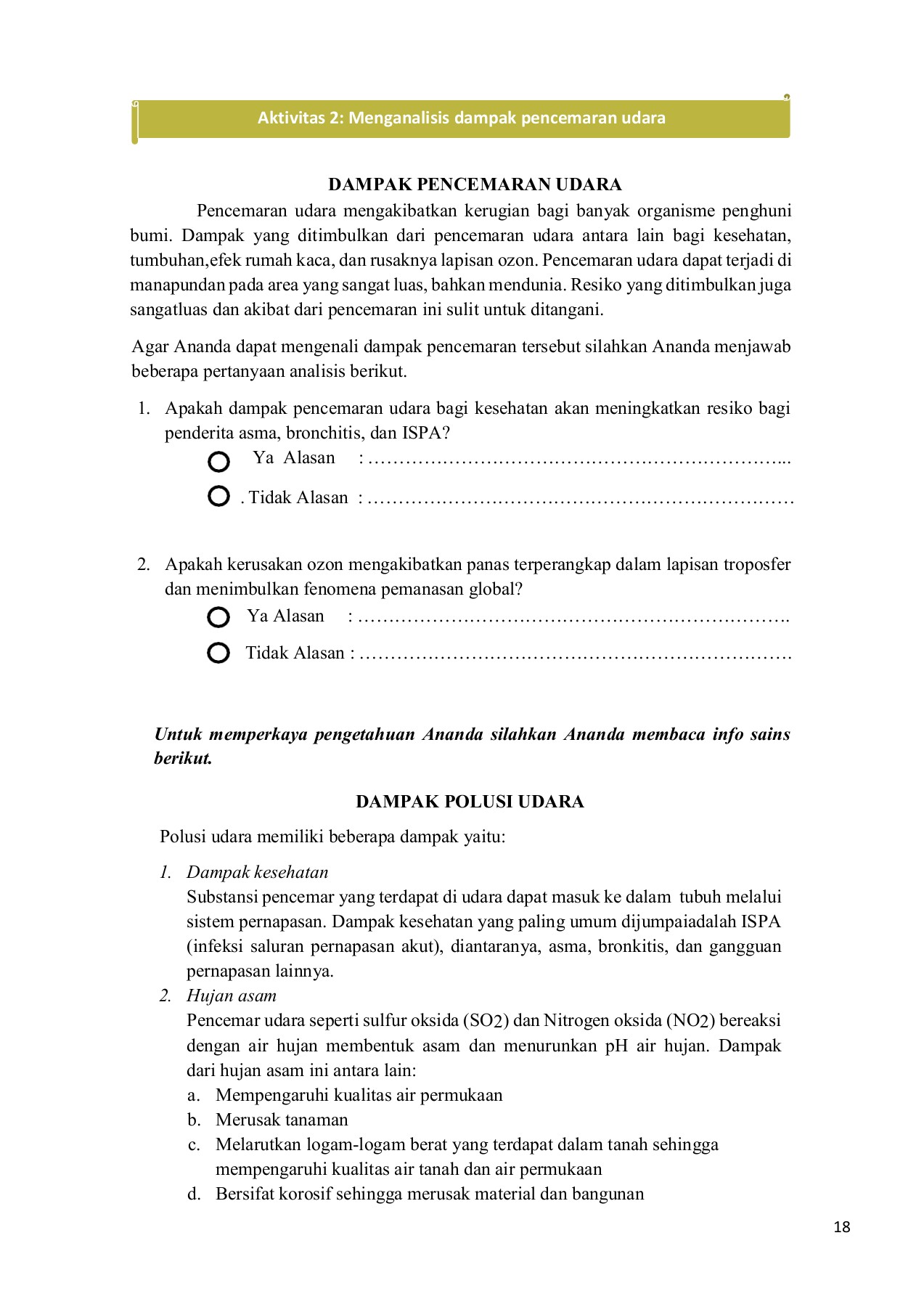 Materi Ajar Kelas VII SMP_ Pencemaran Lingkungan - Yuyun Dwi Nurana Suyatni - Kaca 21 | PDF ...