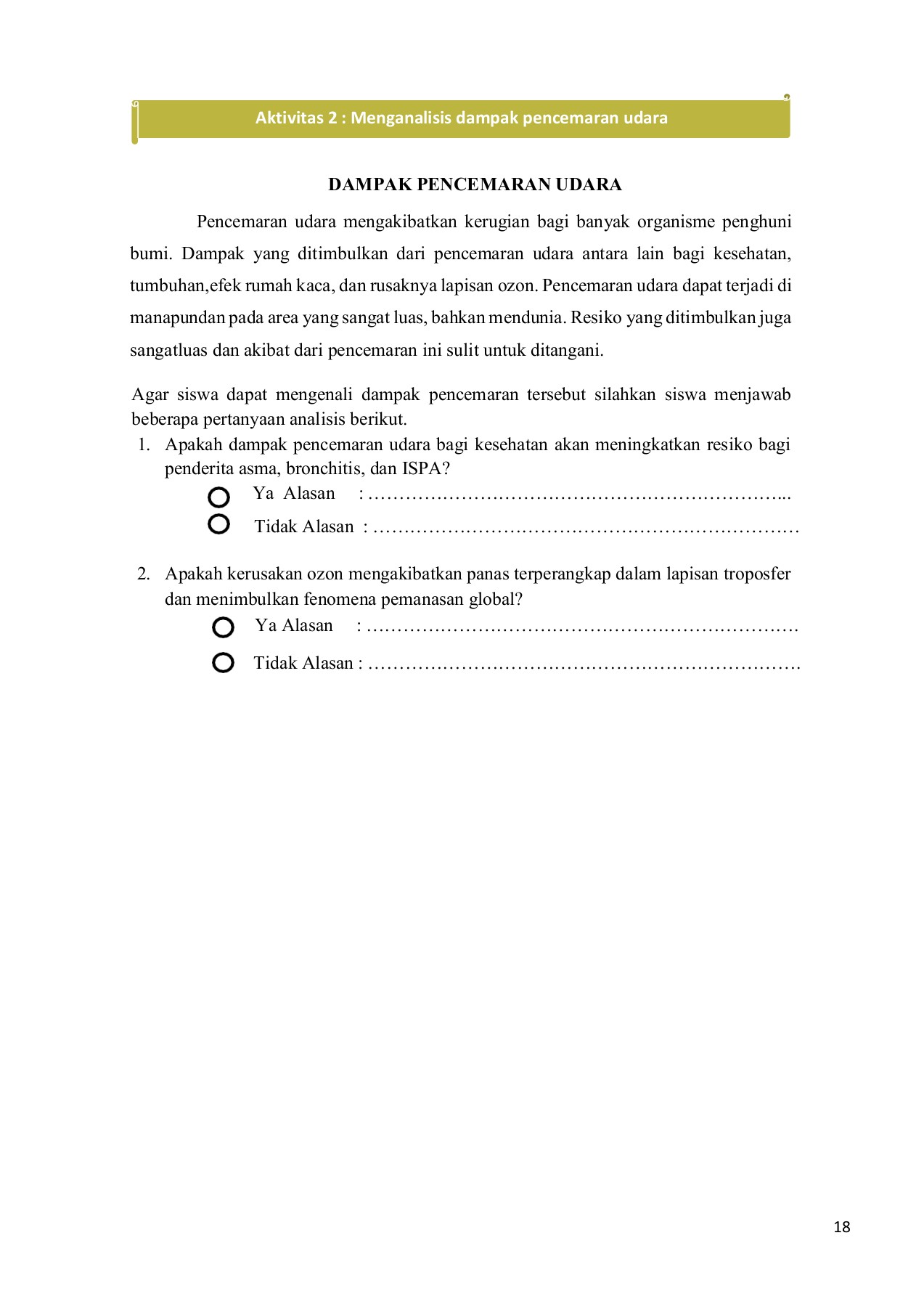 MODUL PENCEMARAN LINGKUNGAN KELAS VII SEMESTER GENAP - Yuyun Dwi Nurana Suyatni - Kaca 22 | PDF ...