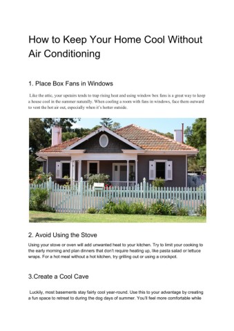 How to Keep Your Home Cool Without Air Conditioning