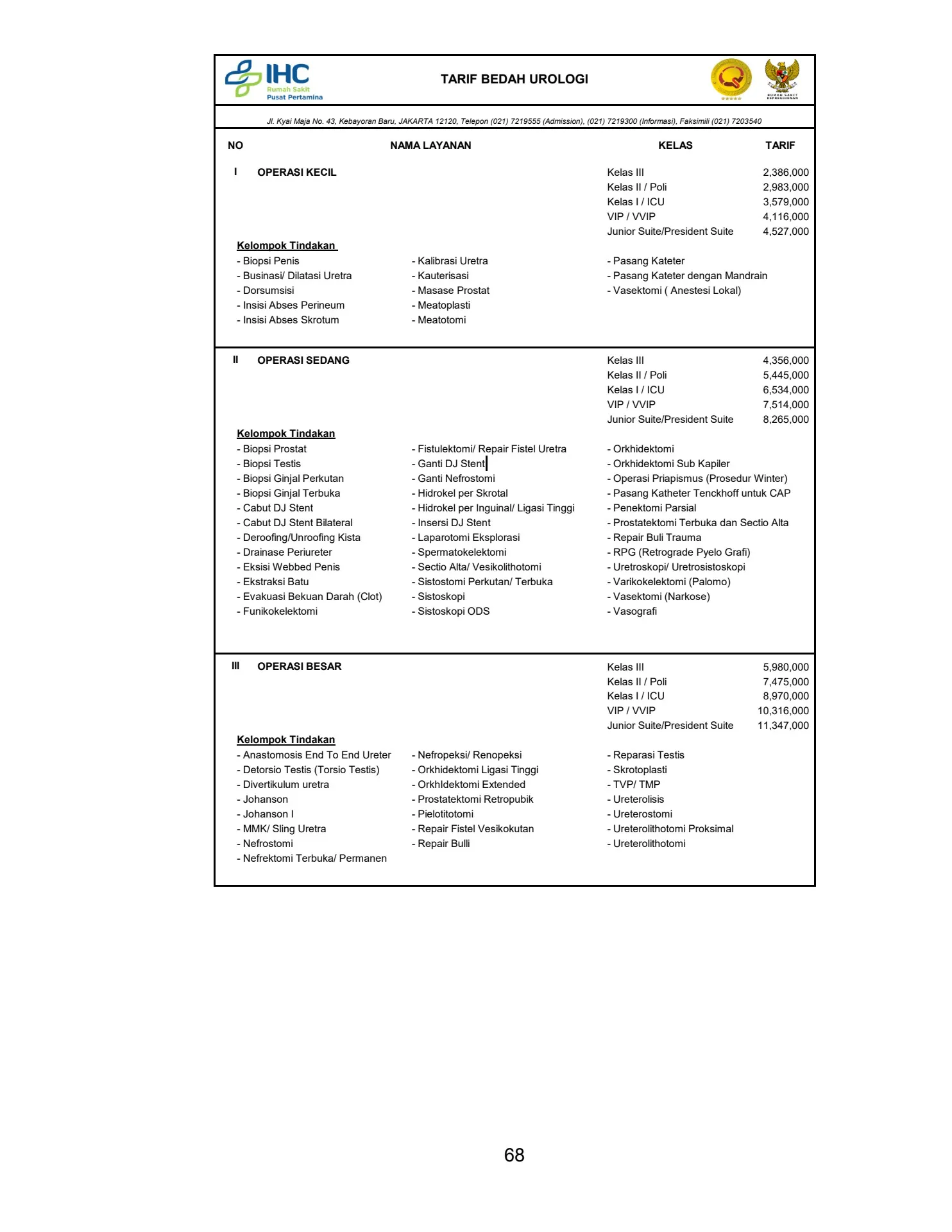 BUKU TARIF IHC RSPP 2024 - sosmed rspp - Halaman 73 | PDF Online | PubHTML5