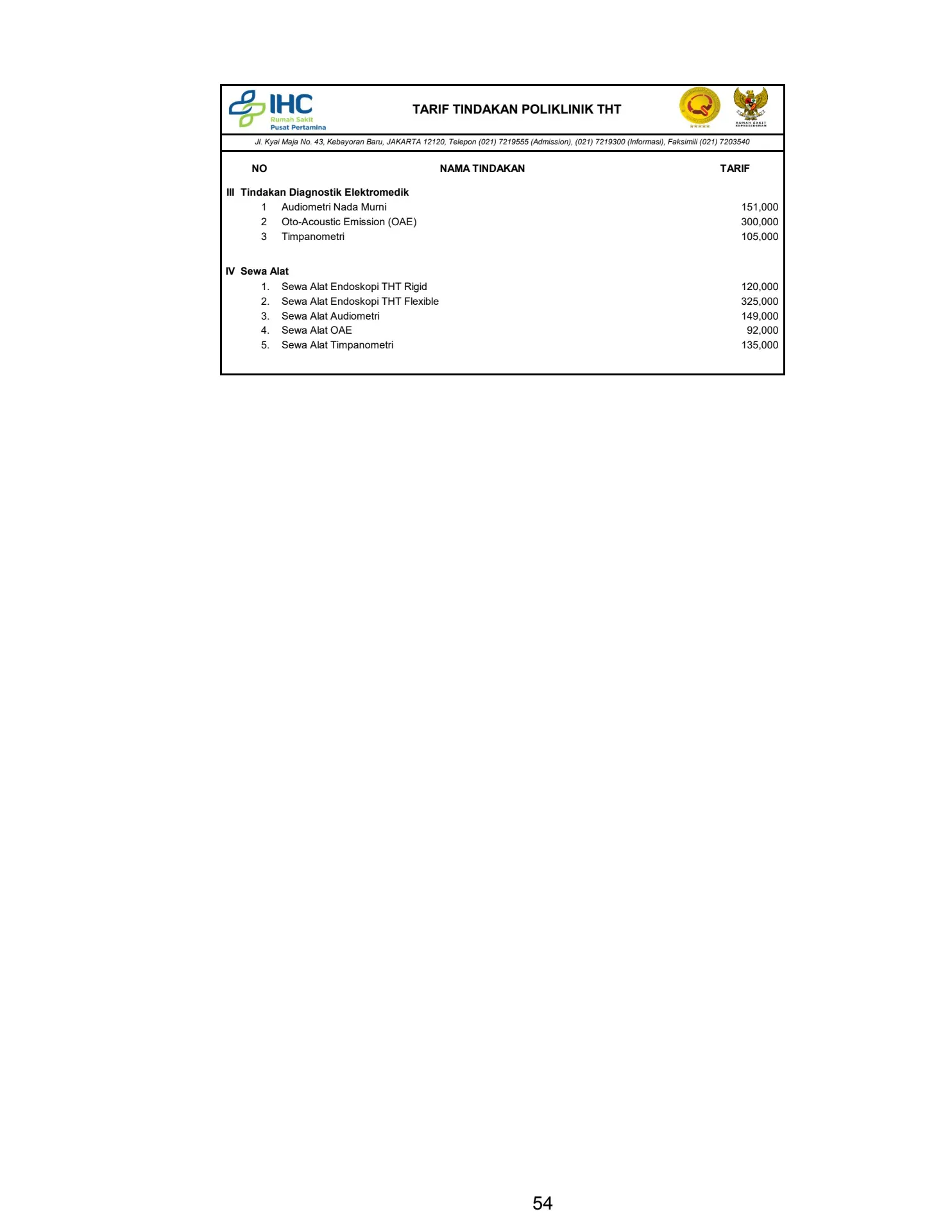 BUKU TARIF IHC RSPP 2024 - sosmed rspp - Halaman 59 | PDF Online | PubHTML5