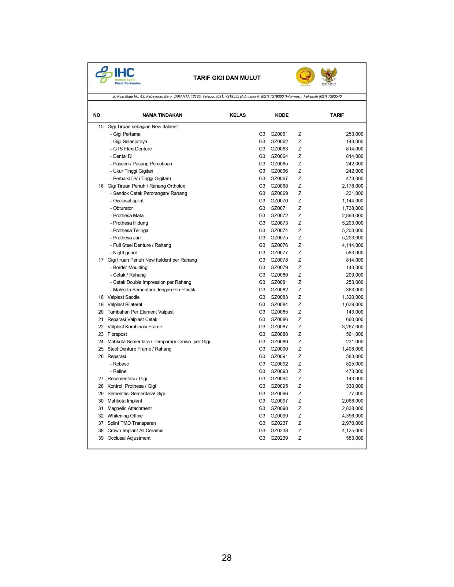 BUKU TARIF IHC RSPP 2024 - sosmed rspp - Halaman 33 | PDF Online | PubHTML5