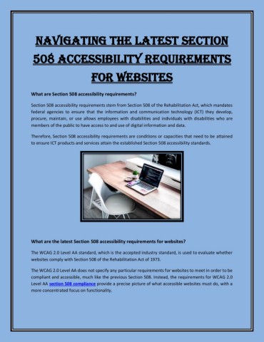 Navigating the Latest Section 508 Accessibility Requirements For Websites
