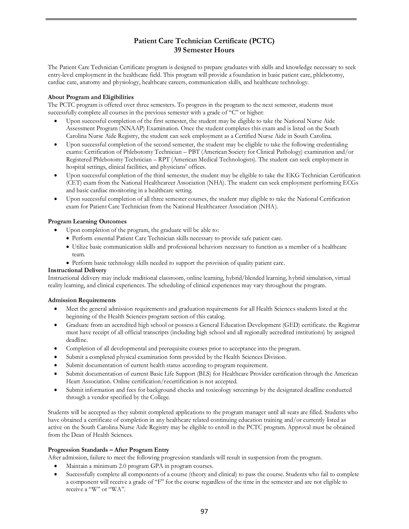 2018 - 2019 CCTC Catalog and Student Handbook - CentralCarolinaTech PR - Page 98 | Flip PDF ...