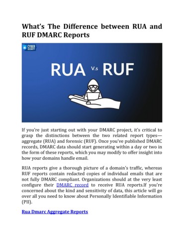 What’s The Difference between RUA and RUF DMARC Reports - Ariya Rathi ...